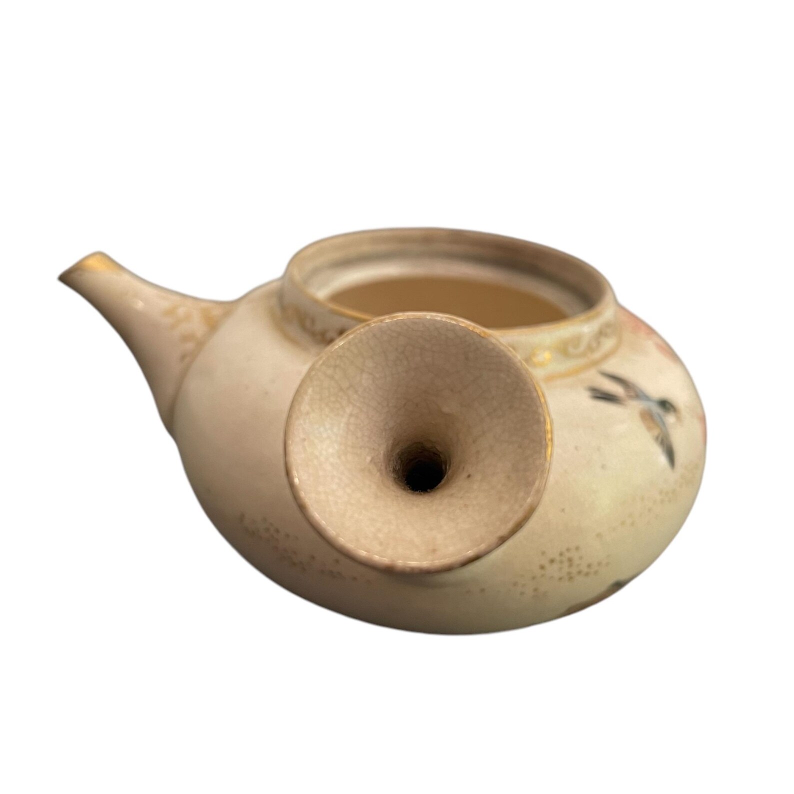 Vintage Japanese Kyusu Teapot Hand Painted Handmade Pottery Clay ...