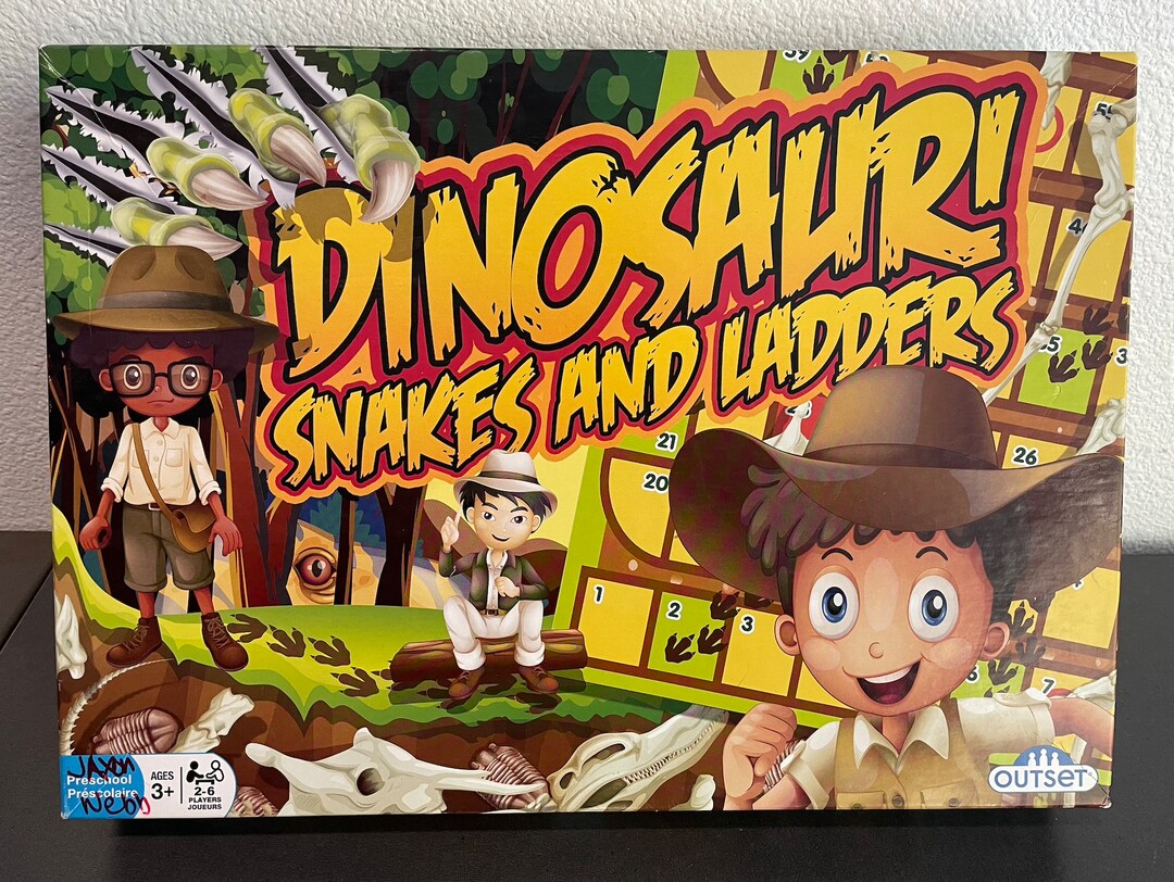 2016 DINOSAUR Snakes and Ladders Board Game Outset Preschool 2-6 ...