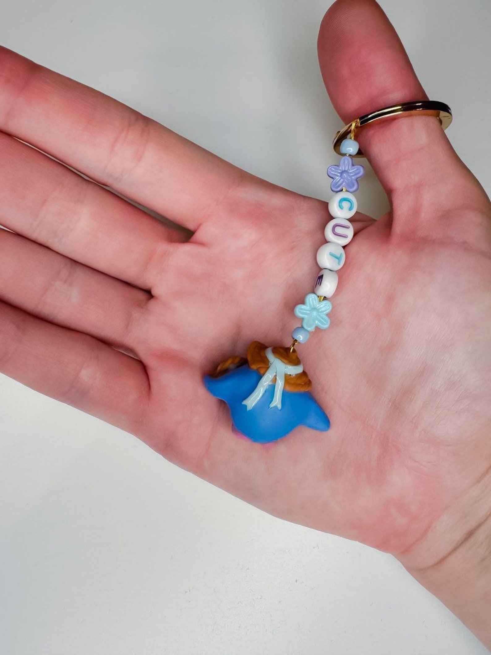 Keychain for Keys or Bag With a Polymer Clay Figurine of a Cute Penguin ...