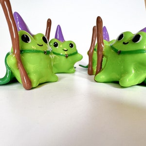 Cute Polymer Clay Frog Figurine, Frog Gnome, Gift, Desk Friend, Frog ...