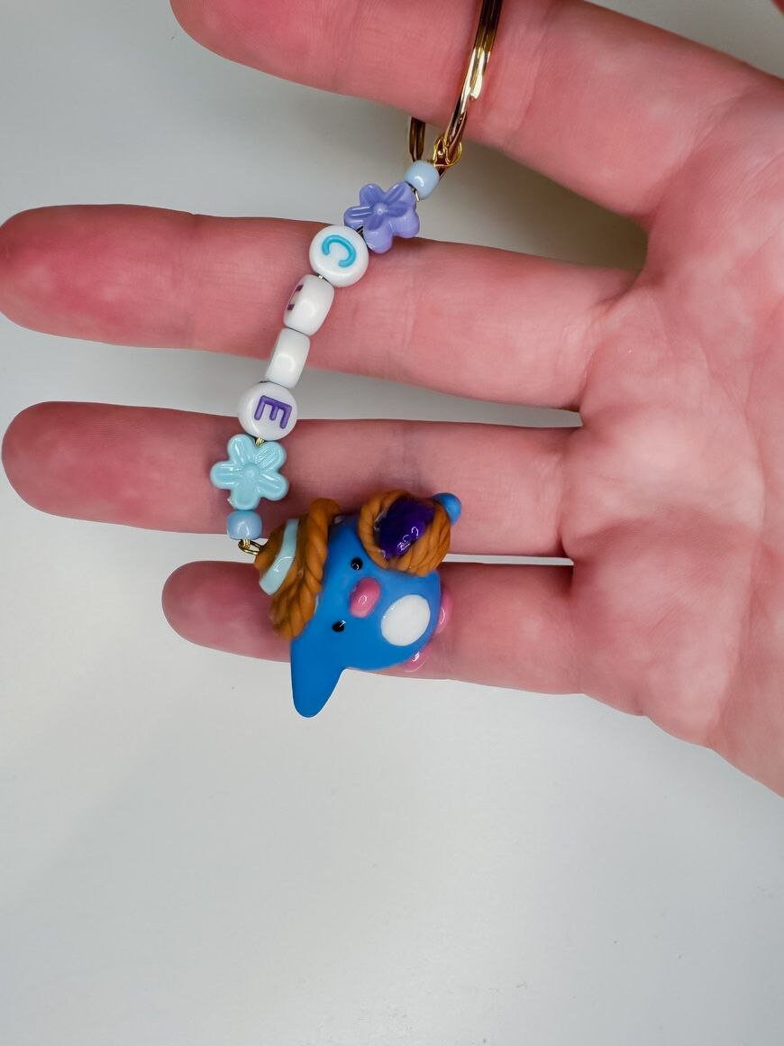 Keychain for Keys or Bag With a Polymer Clay Figurine of a Cute Penguin ...
