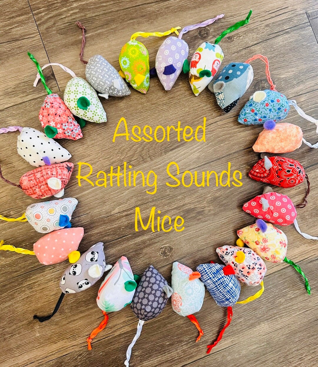 Rattle Sounds Mice, Assorted Style, Cute Cat Toy Variety Pack, Handmade ...
