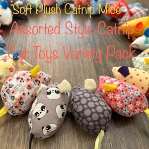 Handmade Organic Catnip Mice Toy: Soft Plush Assorted Styles - Etsy