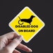 Disabled Dog on Board Vinyl Decal: Handicap Dog Sticker - Etsy