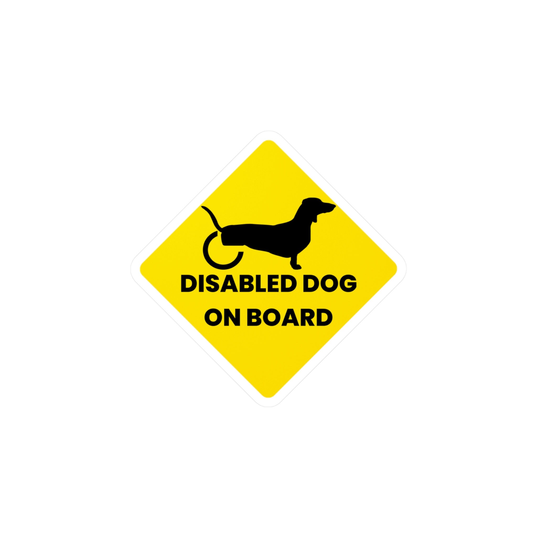 Disabled Dog on Board Vinyl Sticker/decal, Disabled Dog, Handicap Dog ...
