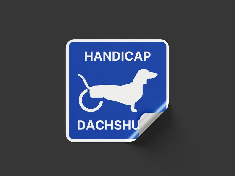 Handicap Dachshund Vinyl Sticker/decal Disabled Dog Handicap - Etsy