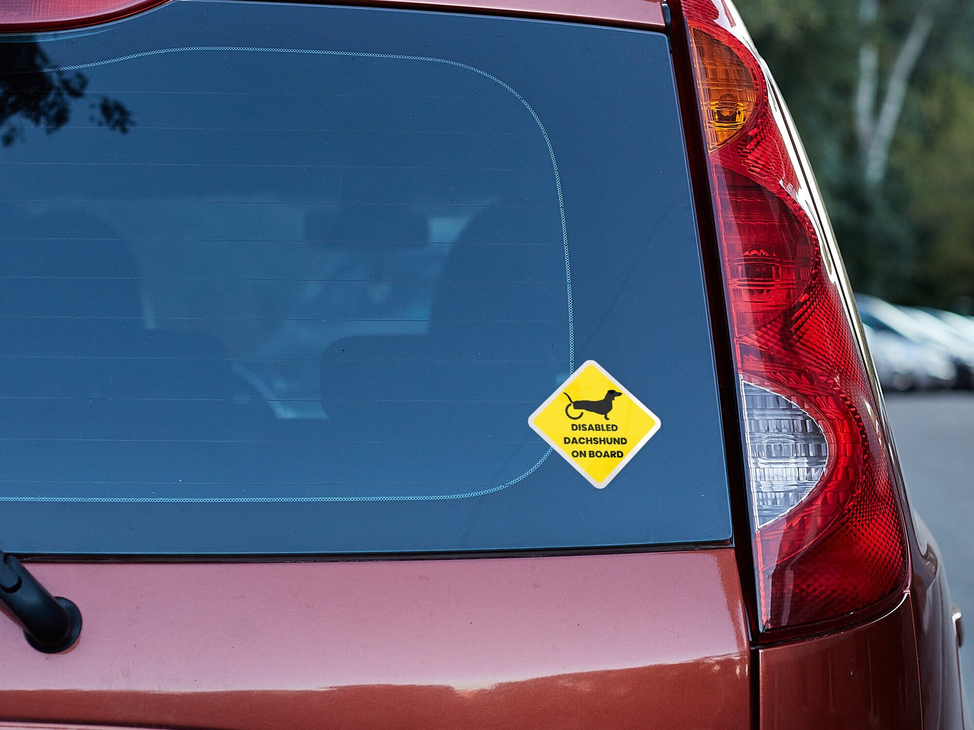 Dachshund on Board Vinyl Sticker/decal, Disabled Dog, Handicap Dog ...