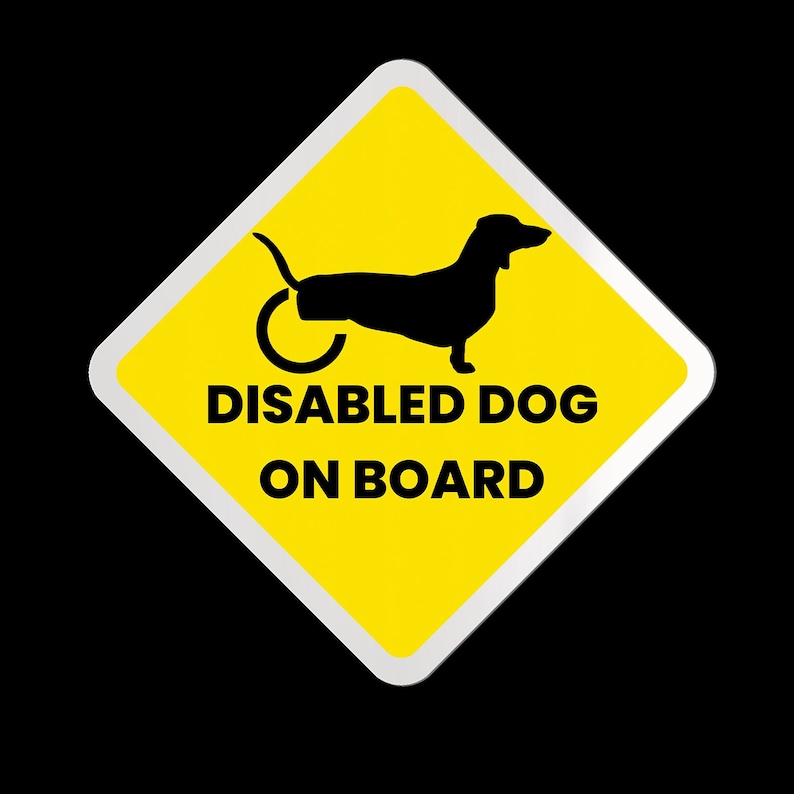 Disabled Dog on Board Vinyl Sticker/decal, Disabled Dog, Handicap Dog ...