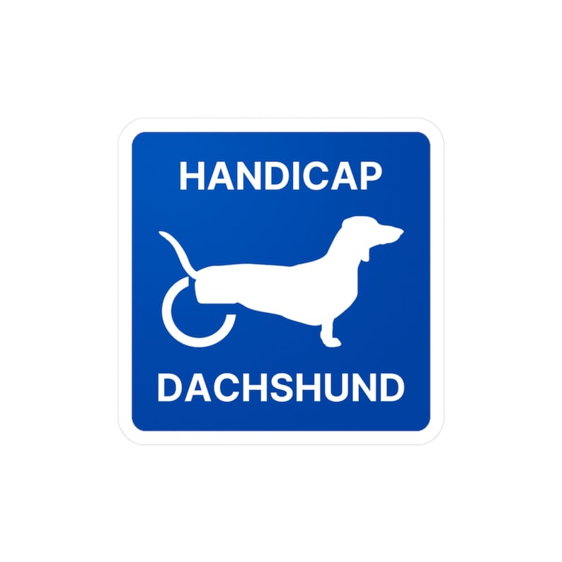 Handicap Dachshund Vinyl Sticker/decal Disabled Dog Handicap - Etsy