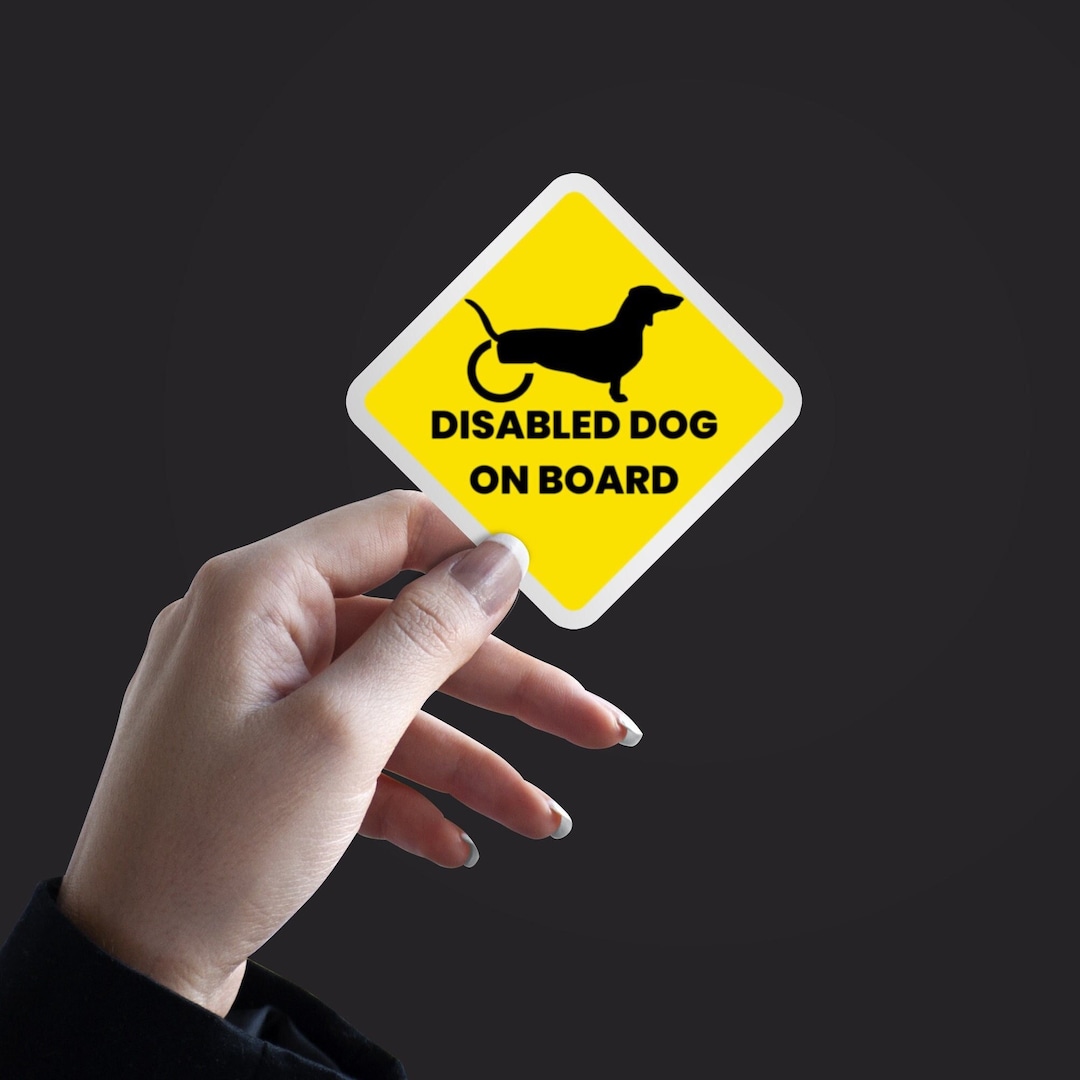 Disabled Dog on Board Vinyl Sticker/decal, Disabled Dog, Handicap Dog ...