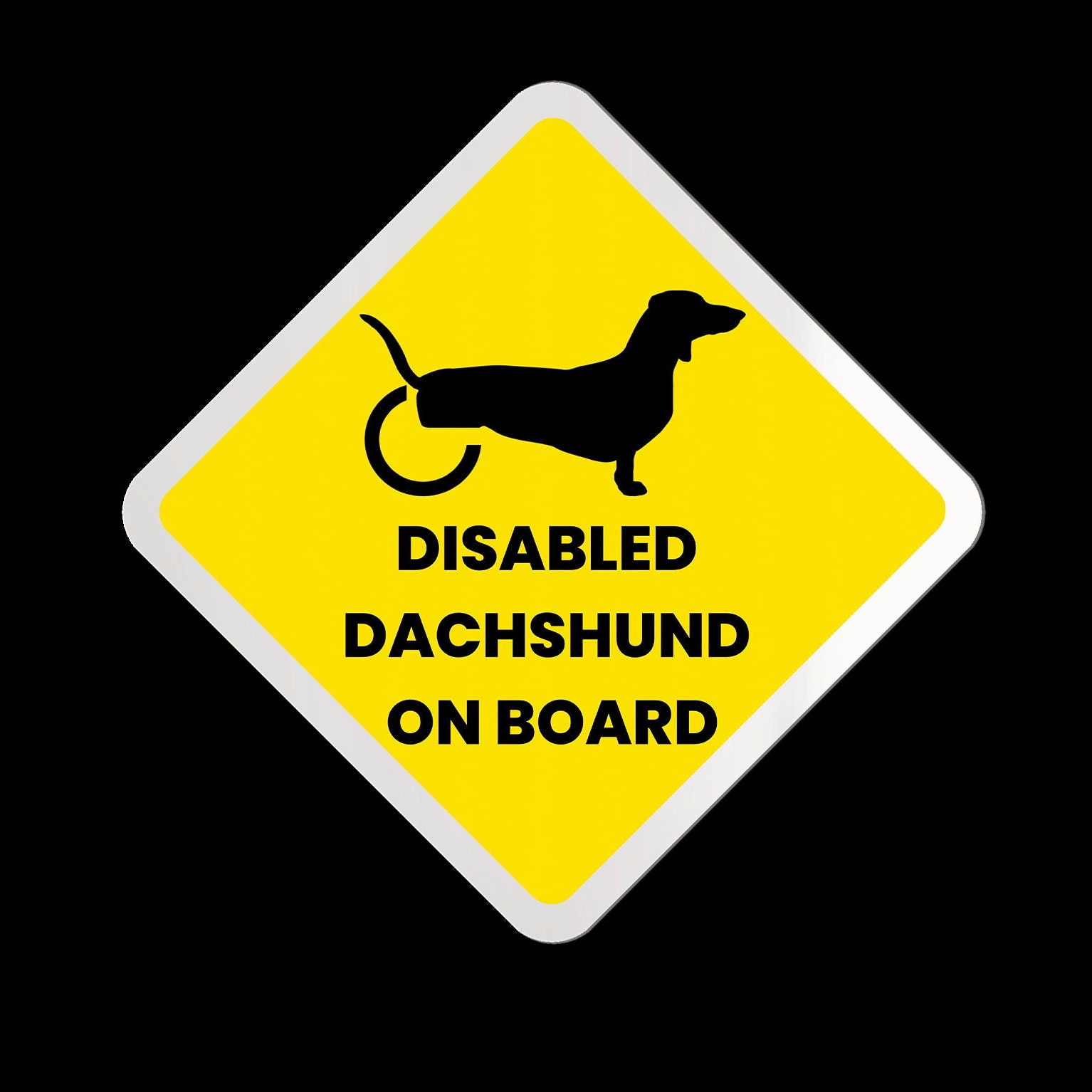 Dachshund on Board Vinyl Sticker/decal, Disabled Dog, Handicap Dog ...