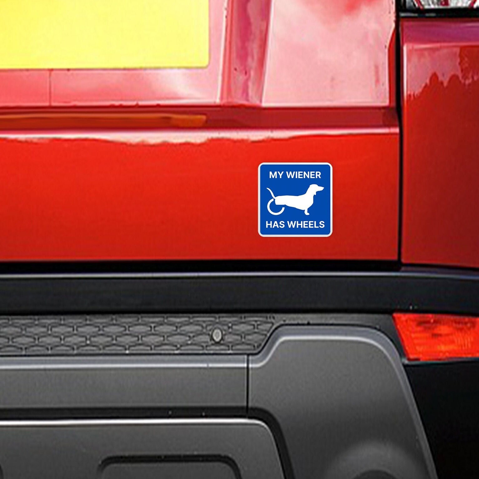 My Wiener Has Wheels Vinyl Sticker/decal, Disabled Dog, Handicap Dog ...