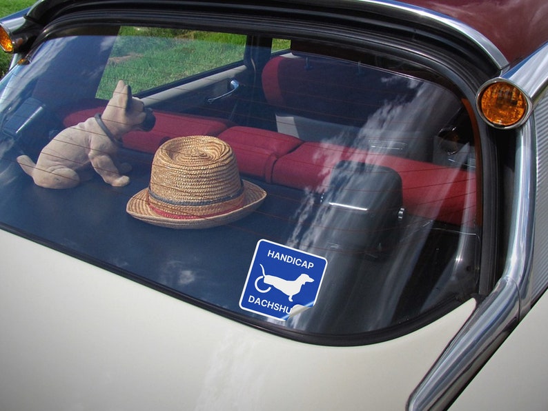 Handicap Dachshund Vinyl Sticker/decal, Disabled Dog, Handicap Dog ...