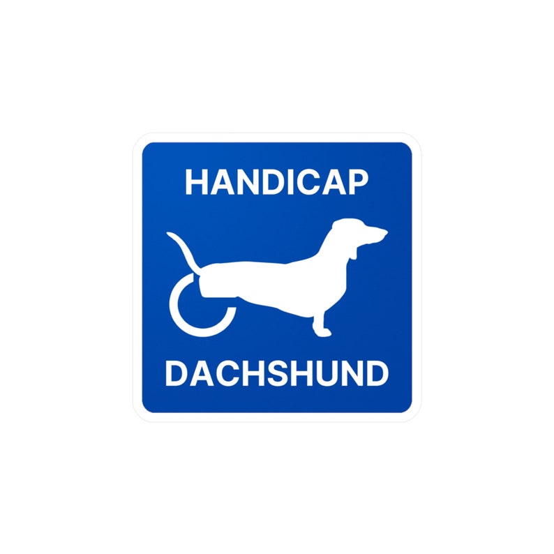 Handicap Dachshund Vinyl Sticker/decal, Disabled Dog, Handicap Dog ...
