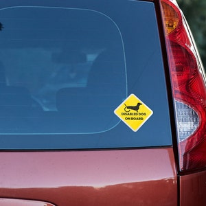 Disabled Dog on Board Vinyl Decal: Handicap Dog Sticker - Etsy