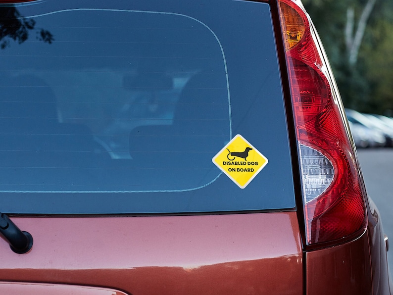 Disabled Dog on Board Vinyl Sticker/decal, Disabled Dog, Handicap Dog ...