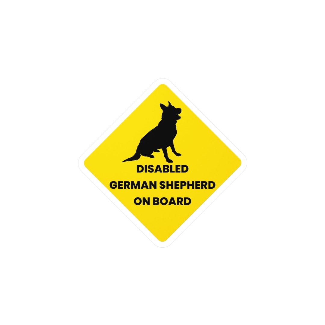 Disabled German Shepherd on Board Vinyl Decal: Water & UV Resistant - Etsy