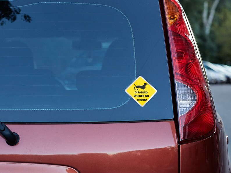 Disabled Wiener on Board Vinyl Sticker/decal Disabled Dog - Etsy