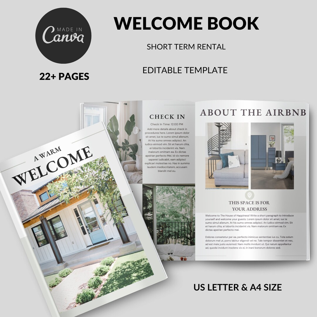 Airbnb Welcome Book Template VRBO Welcome Book Template for - Etsy