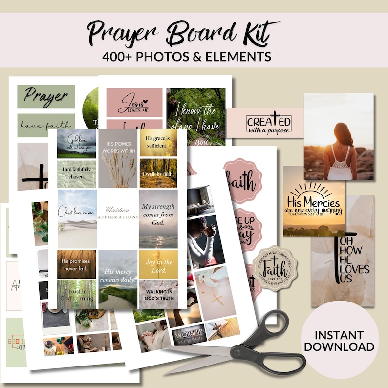 Prayer Board Kit Printable, War Room Bible Verse Cards, Prayer Wall ...