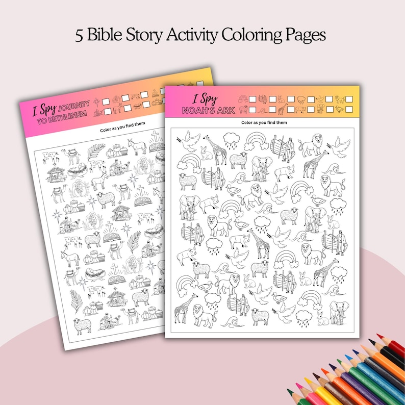 Bible I Spy Activity Pages, Kids Christian Activity Sheets, Sunday ...