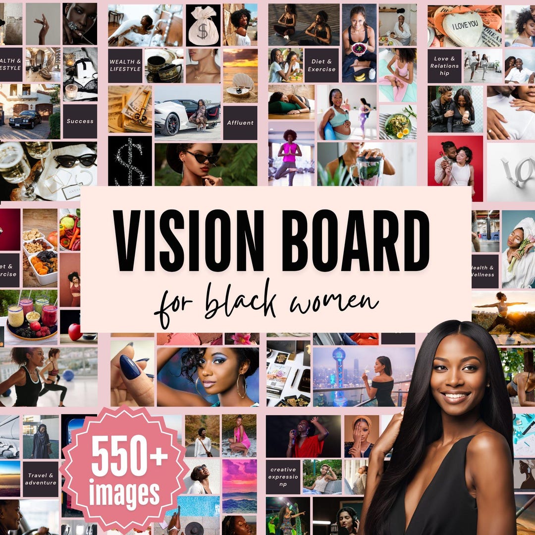 Vision Board Kit, Printable Vision Board, Vision Board for Black Women ...