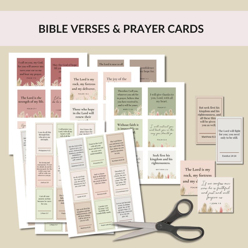 Prayer Board Kit Printable, War Room Bible Verse Cards, Prayer Wall ...
