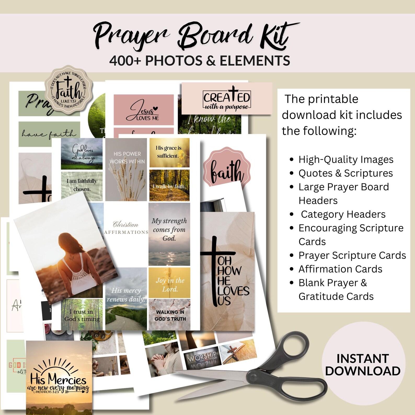 Prayer Board Kit Printable, War Room Bible Verse Cards, Prayer Wall ...
