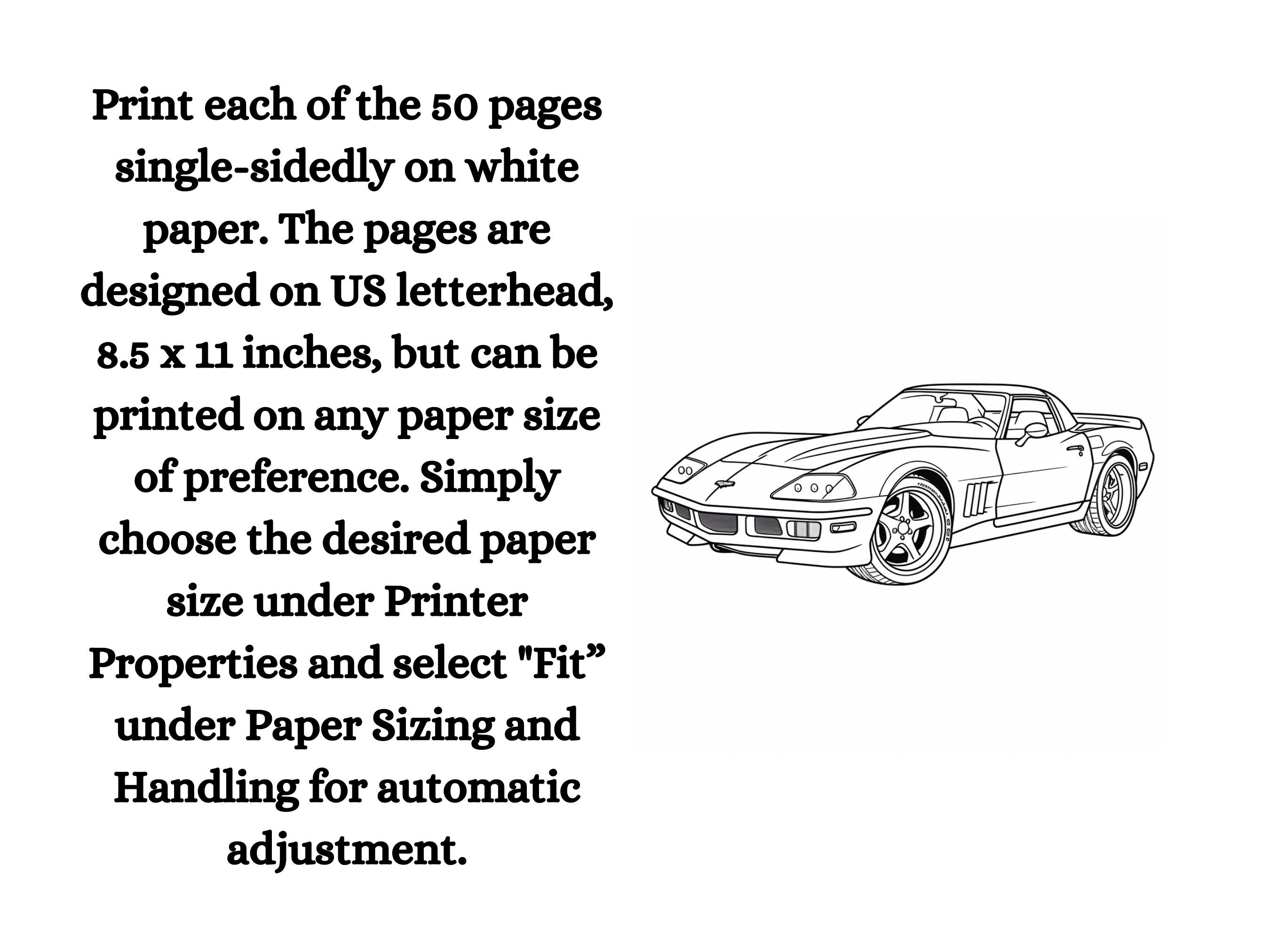 Race Cars Coloring Book | 50 Pages of Single Car Illustrations and ...