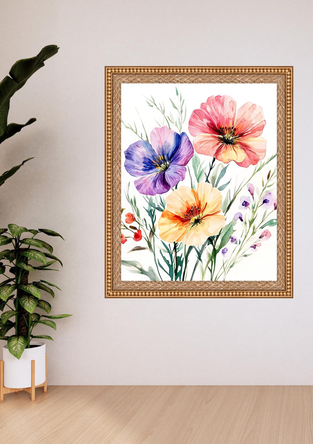 Flower Poster Flower Poster Flower Illustrations Floral Art Minimalist ...