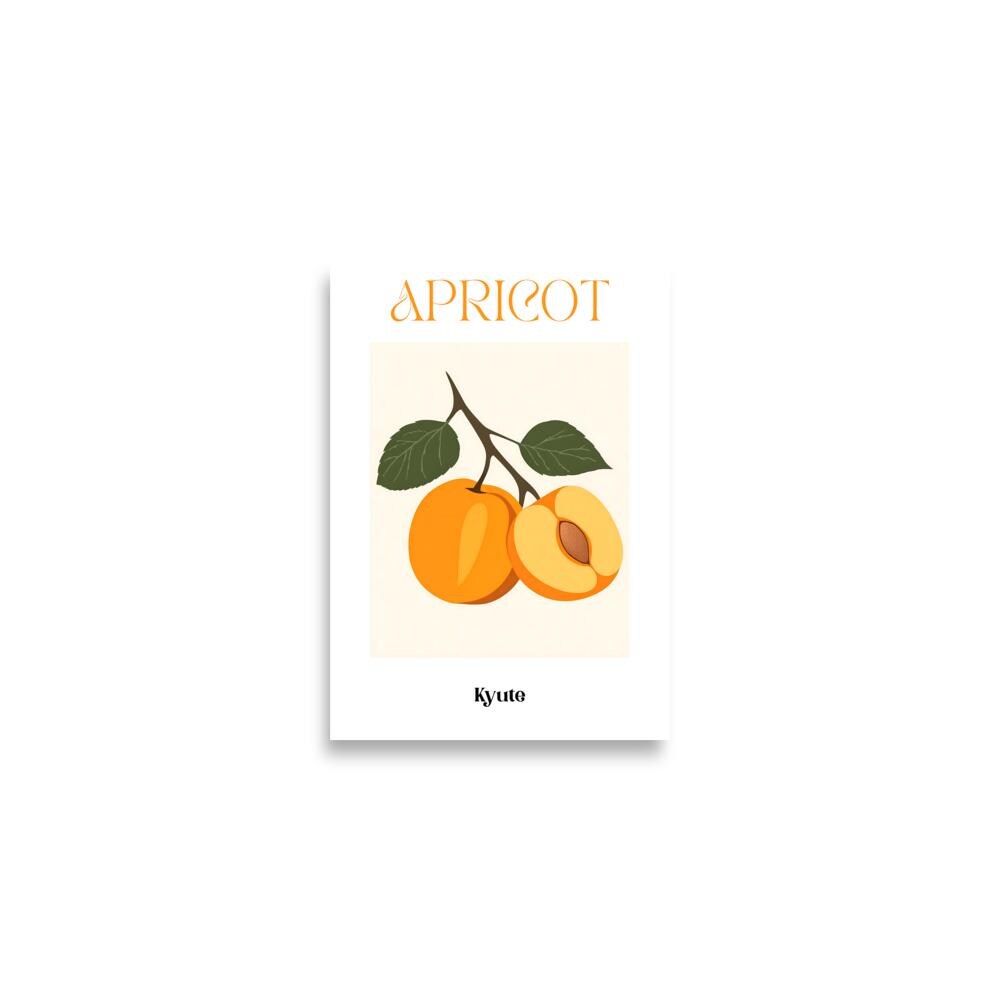 Apricot Minimalist Poster Fruit Poster Minimalist Poster Wall ...