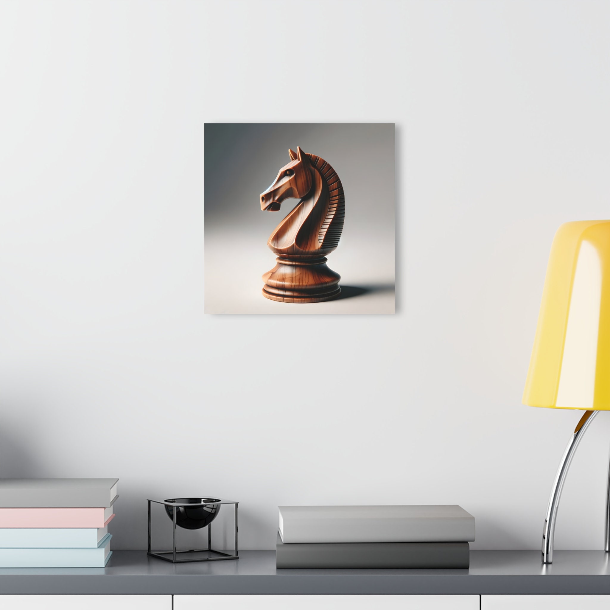 Wooden Knight Chess Piece Acrylic Wall Art, Minimalist Decor - Etsy