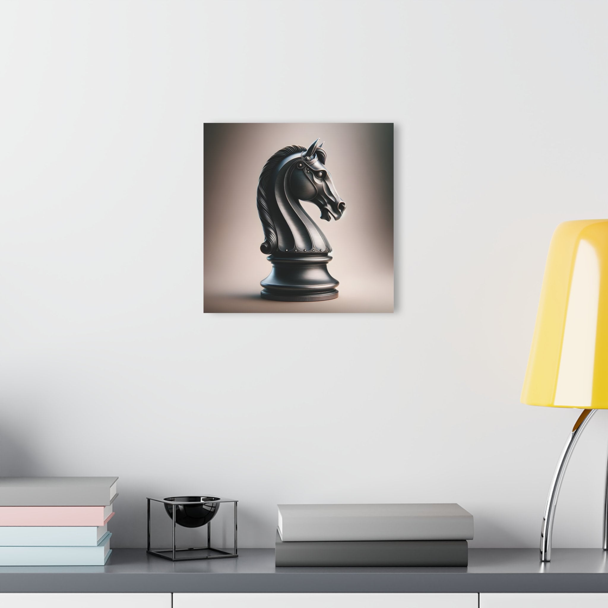 Contemporary Sleek Knight Chess Piece Art Minimalist Design ...