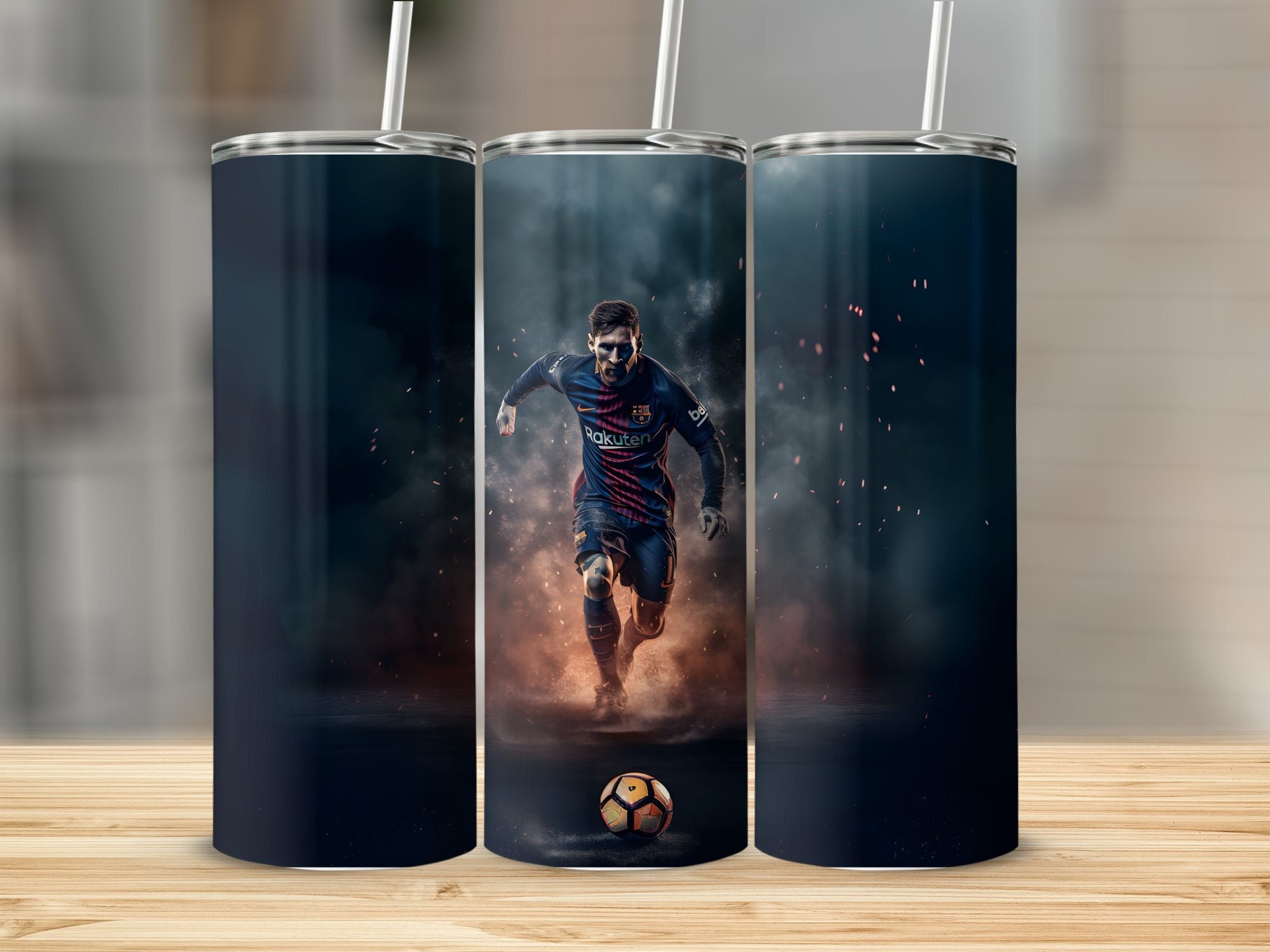 Lionel Messi Tumbler Wrap Downloadable PNG 20oz Tumbler Wrap for Sports ...