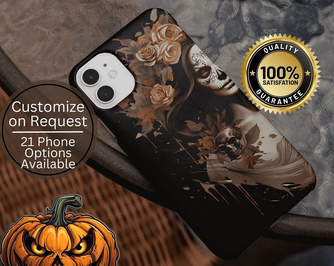 Day of the Dead Woman Sugar Skull Flowers Halloween Phone Cases Impact ...
