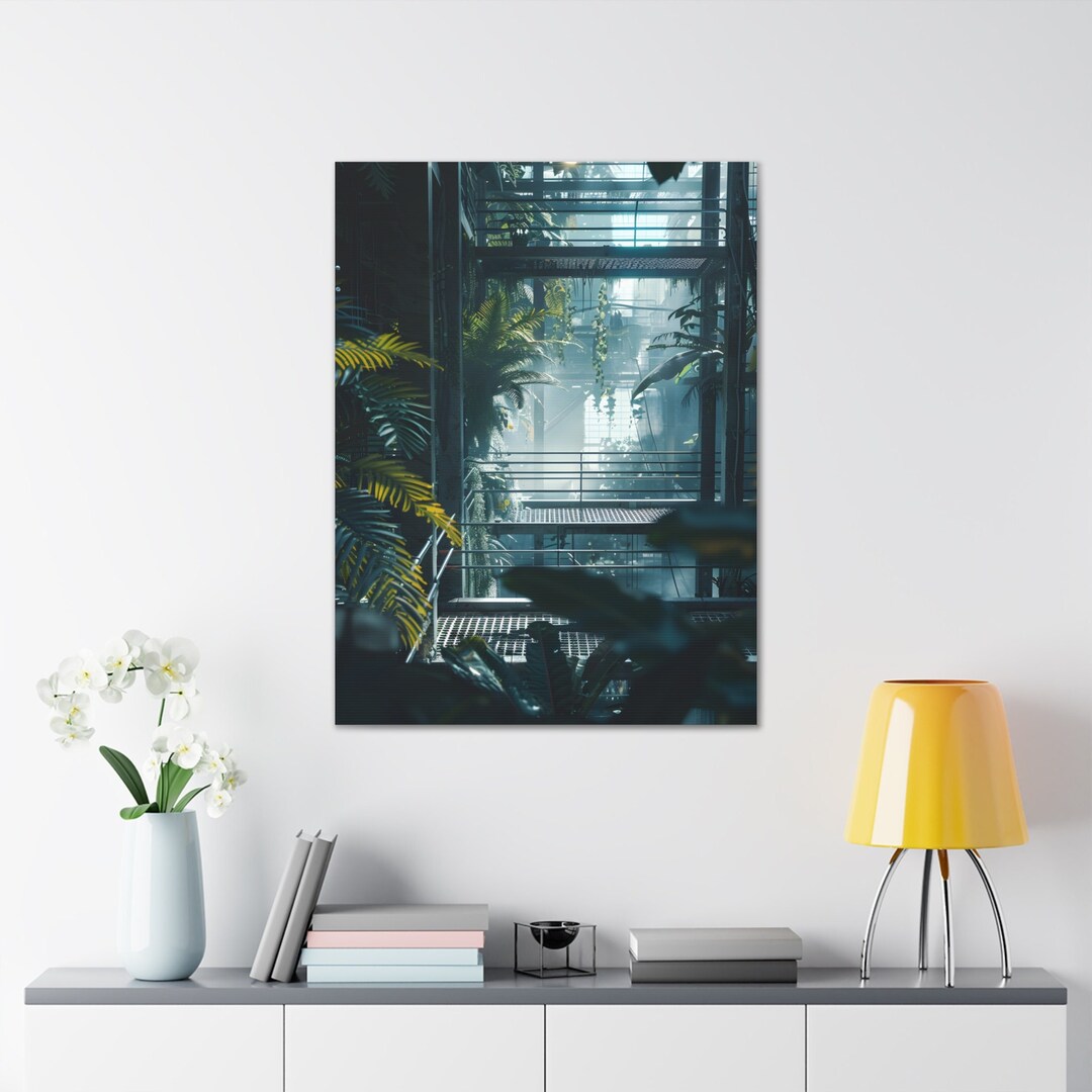 Post-apocalyptic Industrial Design Canvas Wall Art Urban Decay Nature ...