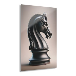 Contemporary Sleek Knight Chess Piece Art Minimalist Design ...