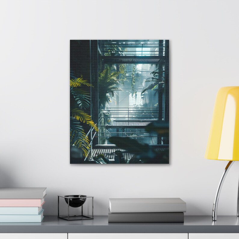 Post-apocalyptic Industrial Design Canvas Wall Art Urban Decay Nature ...