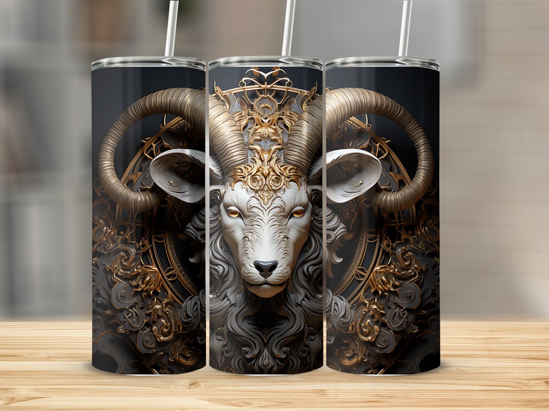 Aries Zodiac Shield 20oz Tumbler Design, Straight and Tapered Wrap ...