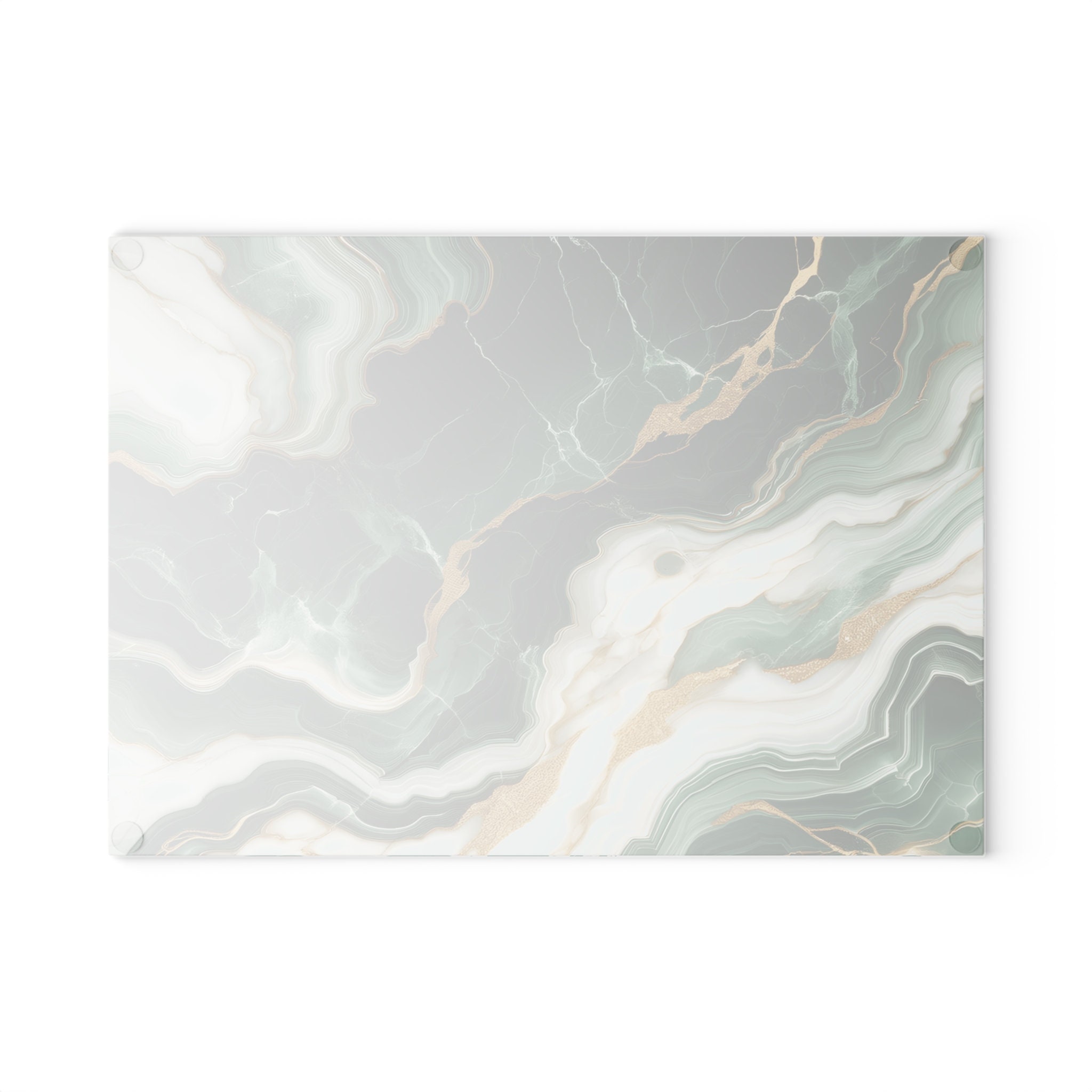 Green and Gold Marble Texture Glass Cutting Board Marble Cutting ...