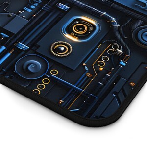 Black and Blue Mechanical Circuit Board Desk Mat Neoprene Anti-slip ...
