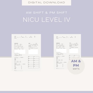 NICU Level IV Report Sheet Dayshift & Night Shift - Etsy