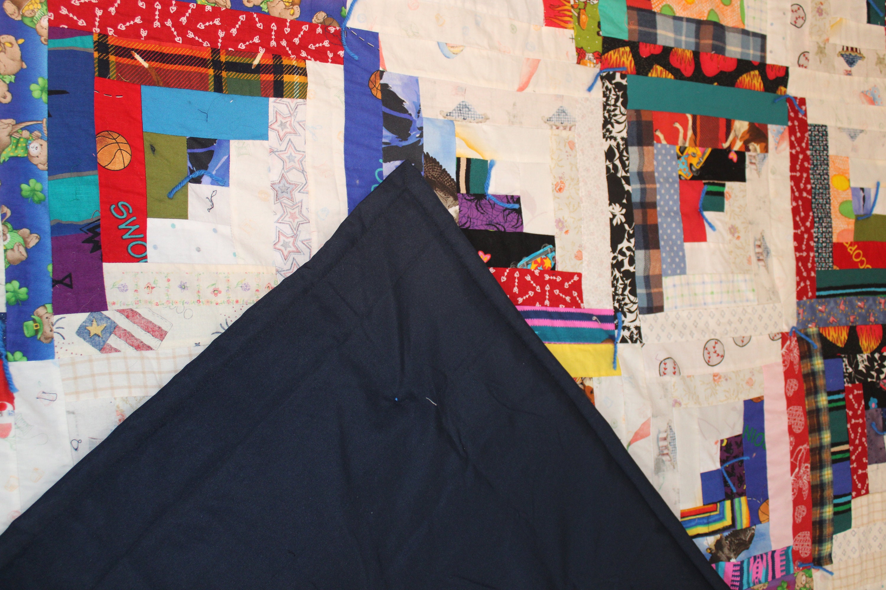 White Stripe Log Cabin - Etsy