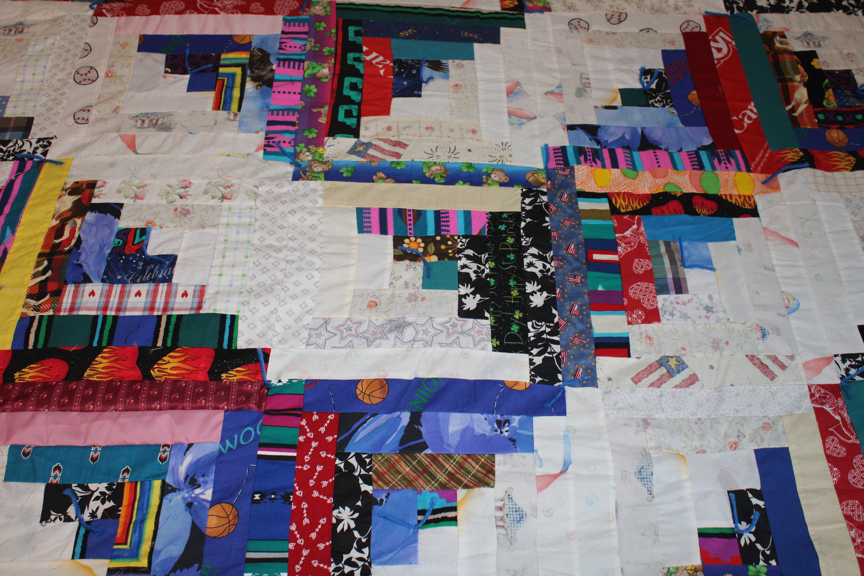 White Stripe Log Cabin - Etsy