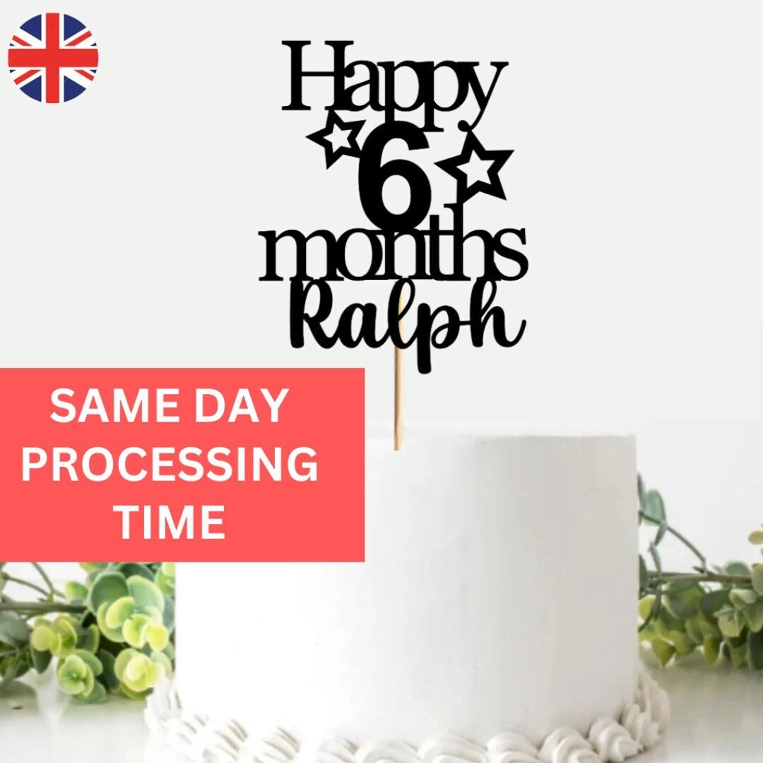 6 Months Birthday Cake Topper, Half Way to One Cake Topper, Cake Topper ...