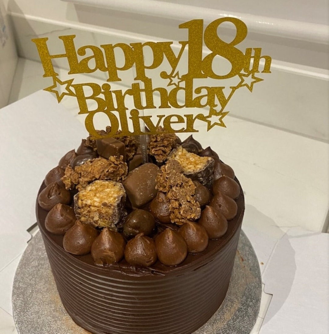 18 Cake Topper, Happy 18th Birthday Cake Topper, Custom Cake Topper ...