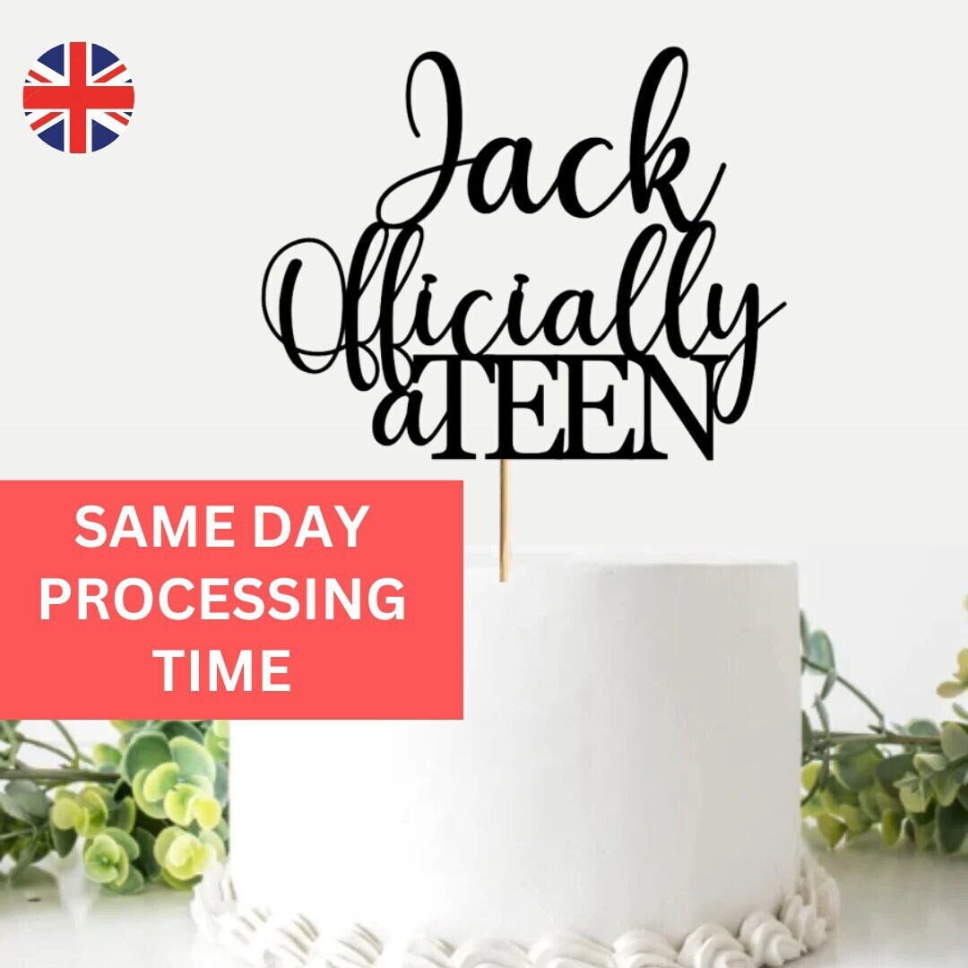 13th Birthday Cake Topper, Personalised Custom Birthday Cake Topper ...