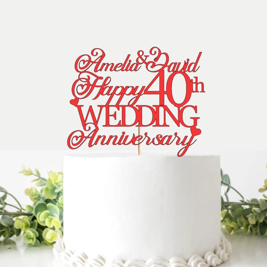 Personalised Anniversary Cake Topper, 30th Wedding Anniversary Cake ...