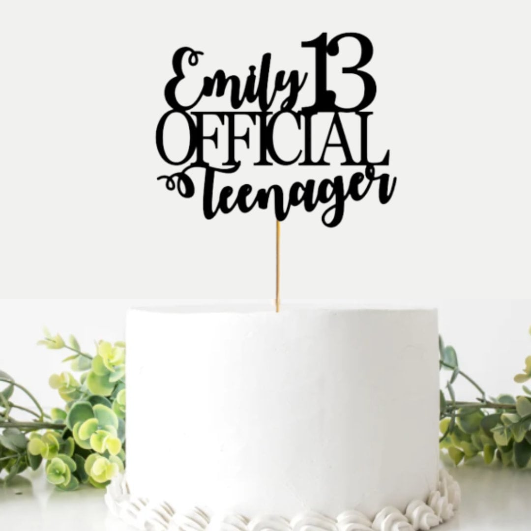 Personalised Custom Birthday Cake Topper Official Teenager - Etsy UK