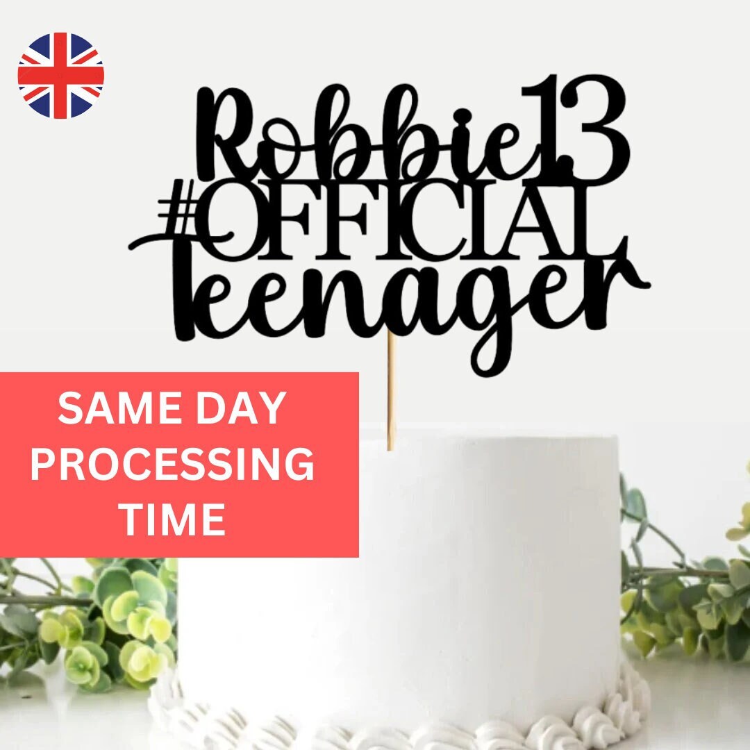 Official Teenager Cake Topper, Personalised Custom Birthday Cake Topper ...